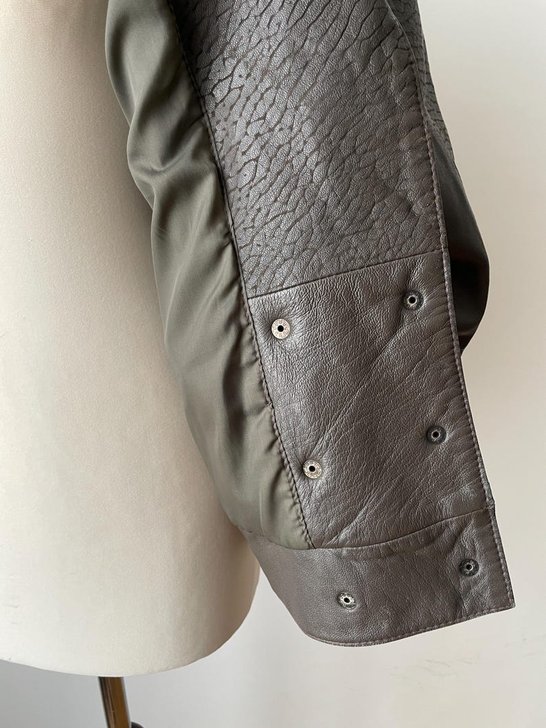 Vintage Nappa Leather Jacket: 80s-90s Blouson, Mocha Grey - Etsy