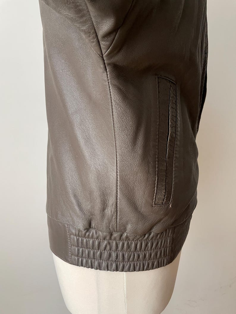 Vintage Nappa Leather Jacket: 80s-90s Blouson, Mocha Grey - Etsy