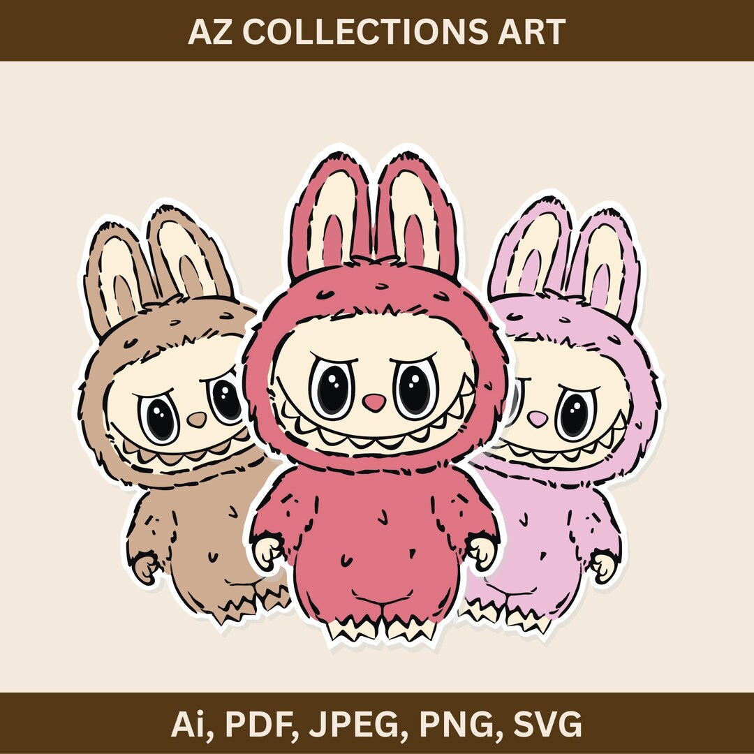 Labubu Character SVG PNG Bundle: Cricut & Laser Cut File (digital ...