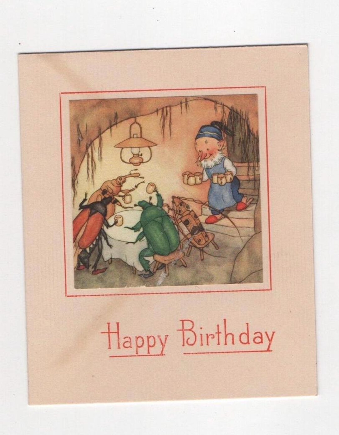 Ida Bohatta Greeting Card of Gnome and Insects Drinking Beer Vintage ...