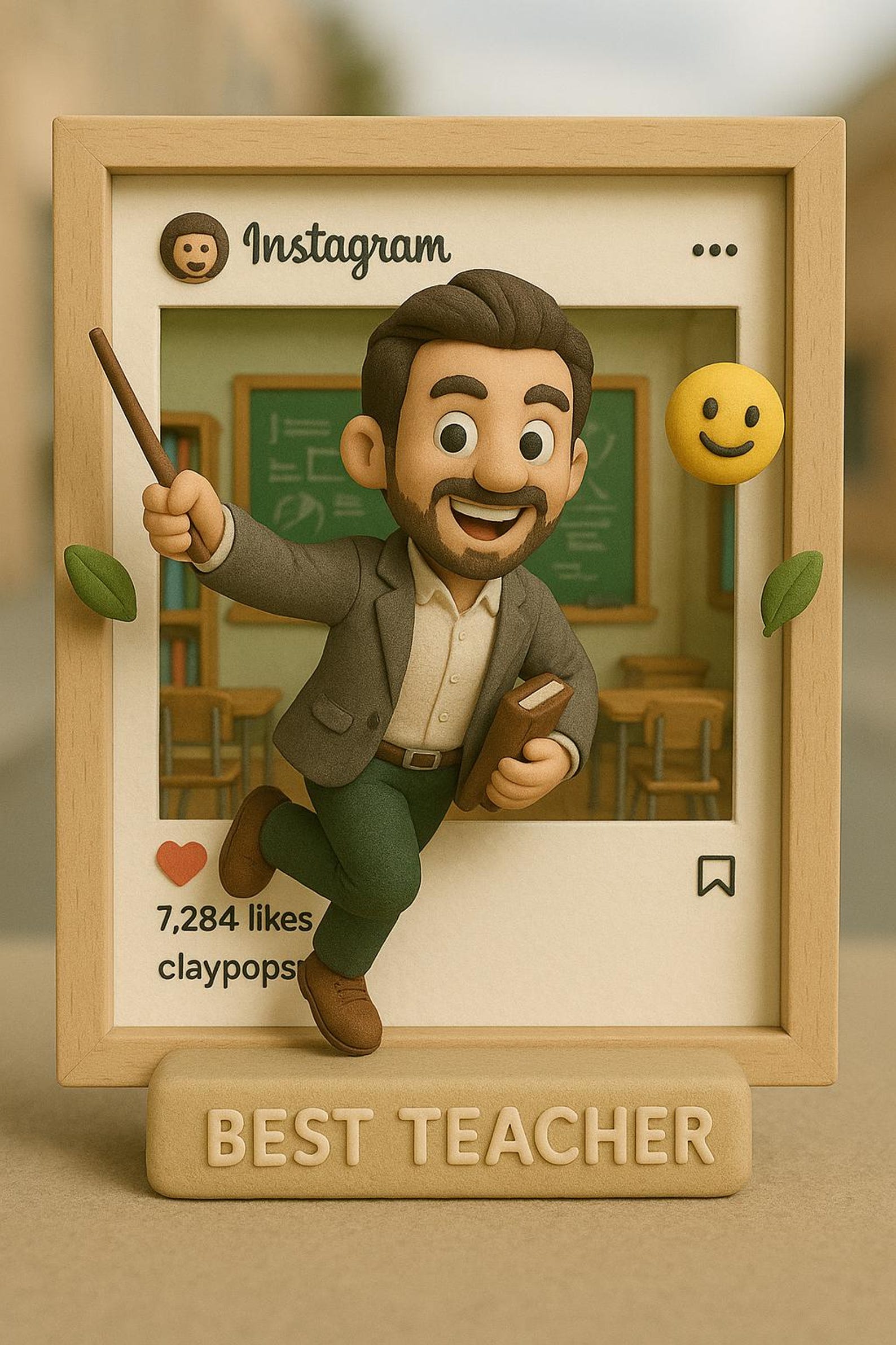 Personalized 3D Instagram Frame – Custom Teacher Figurine | Printable ...