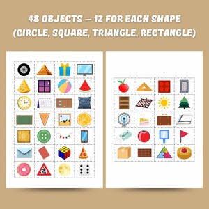 Cut and Paste Shapes Activity for Preschool – Printable Sorting Game ...