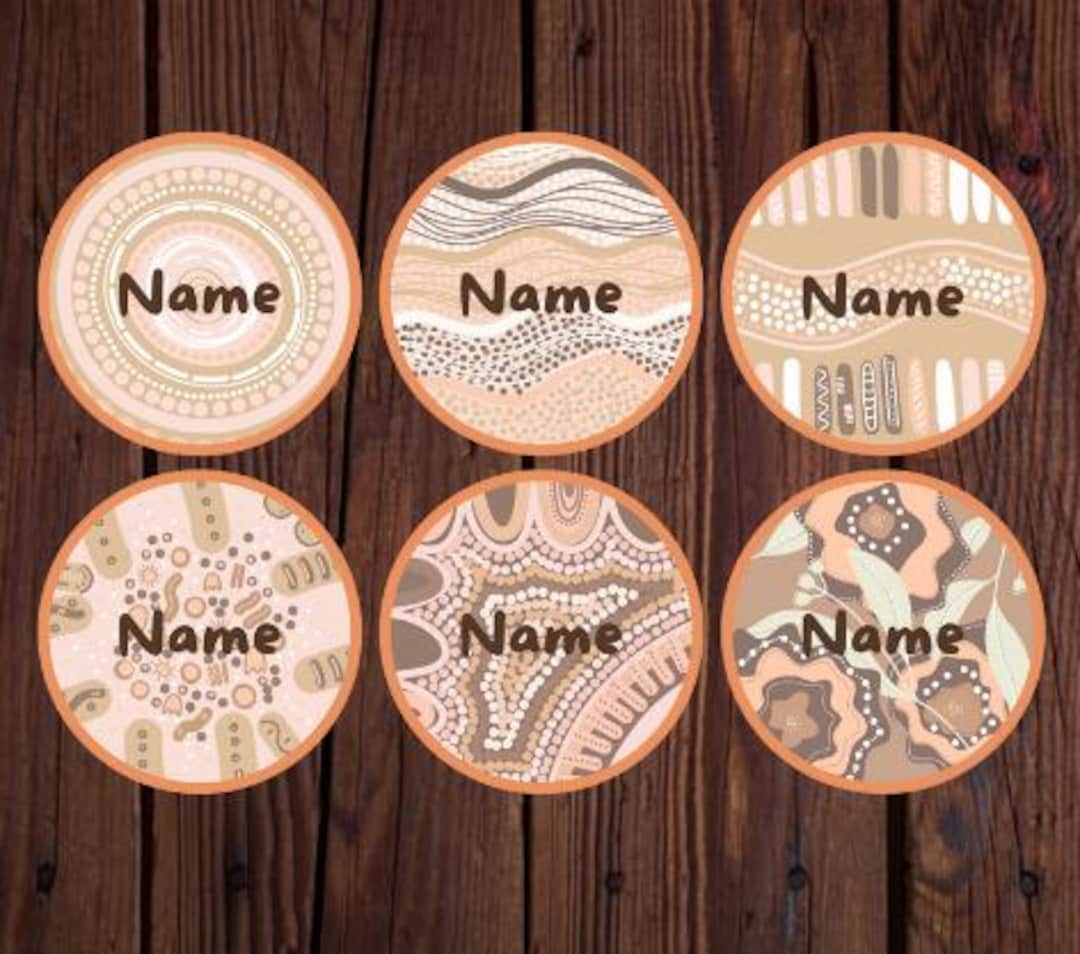 Editable Indigenous Round Name Labels for Classroom | Printable Desk ...