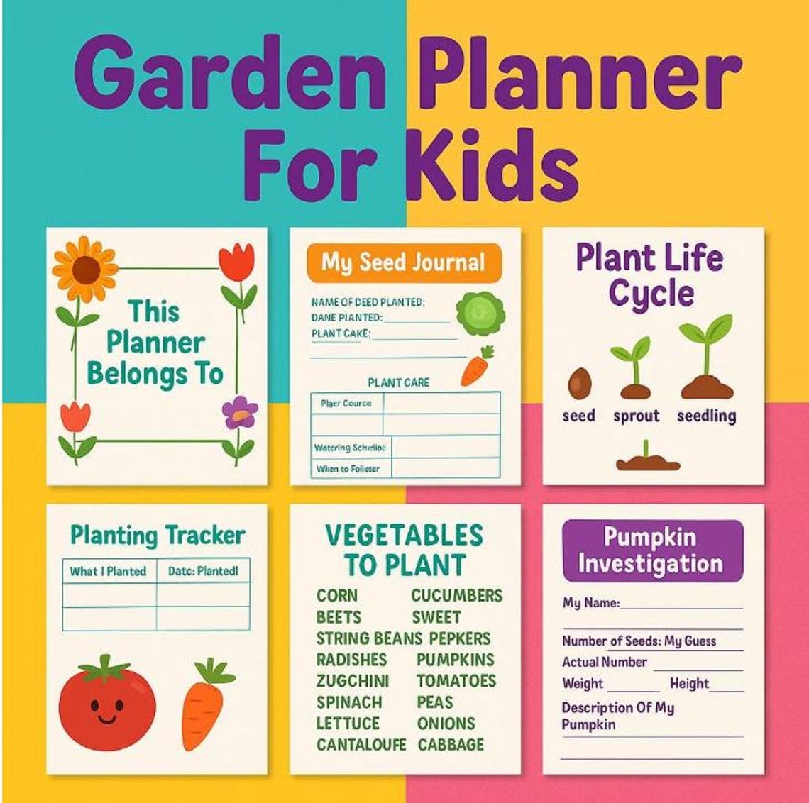 Kids Activity Planner Bundle: 20 Printable Learning Activities (ages 4 ...