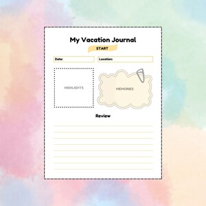 Kids Travel Journal: Printable Vacation Diary & Activity Book (PDF ...
