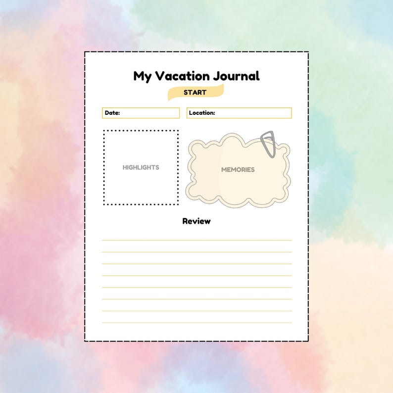 Kids Travel Journal: Printable Vacation Diary & Activity Book (PDF ...