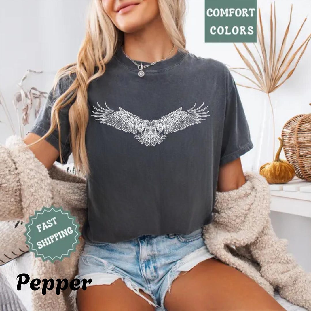 Comfort Colors Hawk Shirt: Boho Bird of Prey Graphic Tee - Etsy