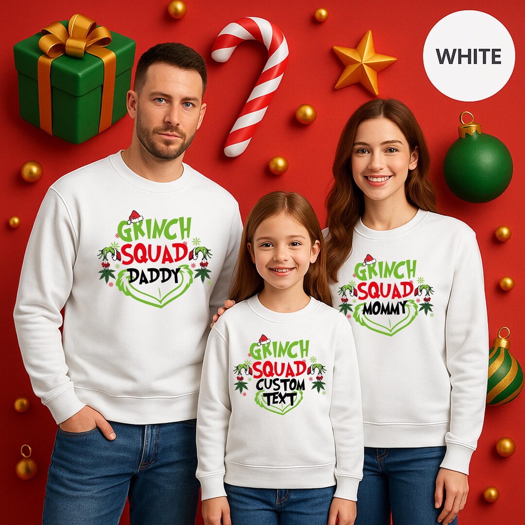 Comfort Colors Matching Grinch Squad Christmas Sweatshirts: Custom ...