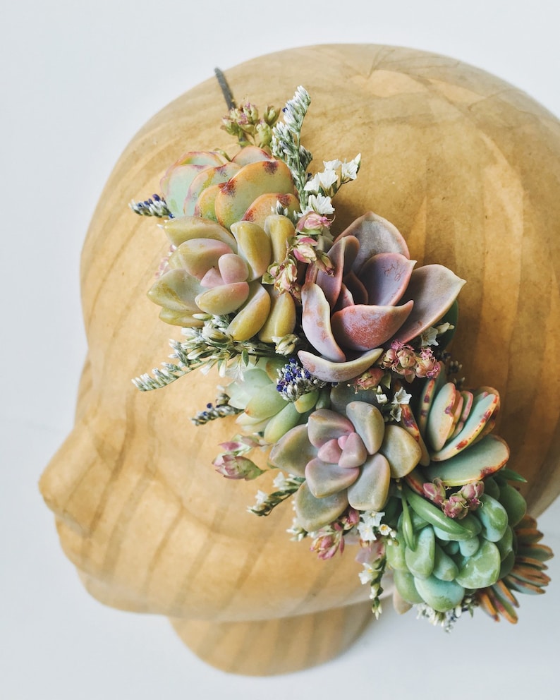 Succulent Bridal Halo // Succulent Crown // Purple and Mint - Etsy