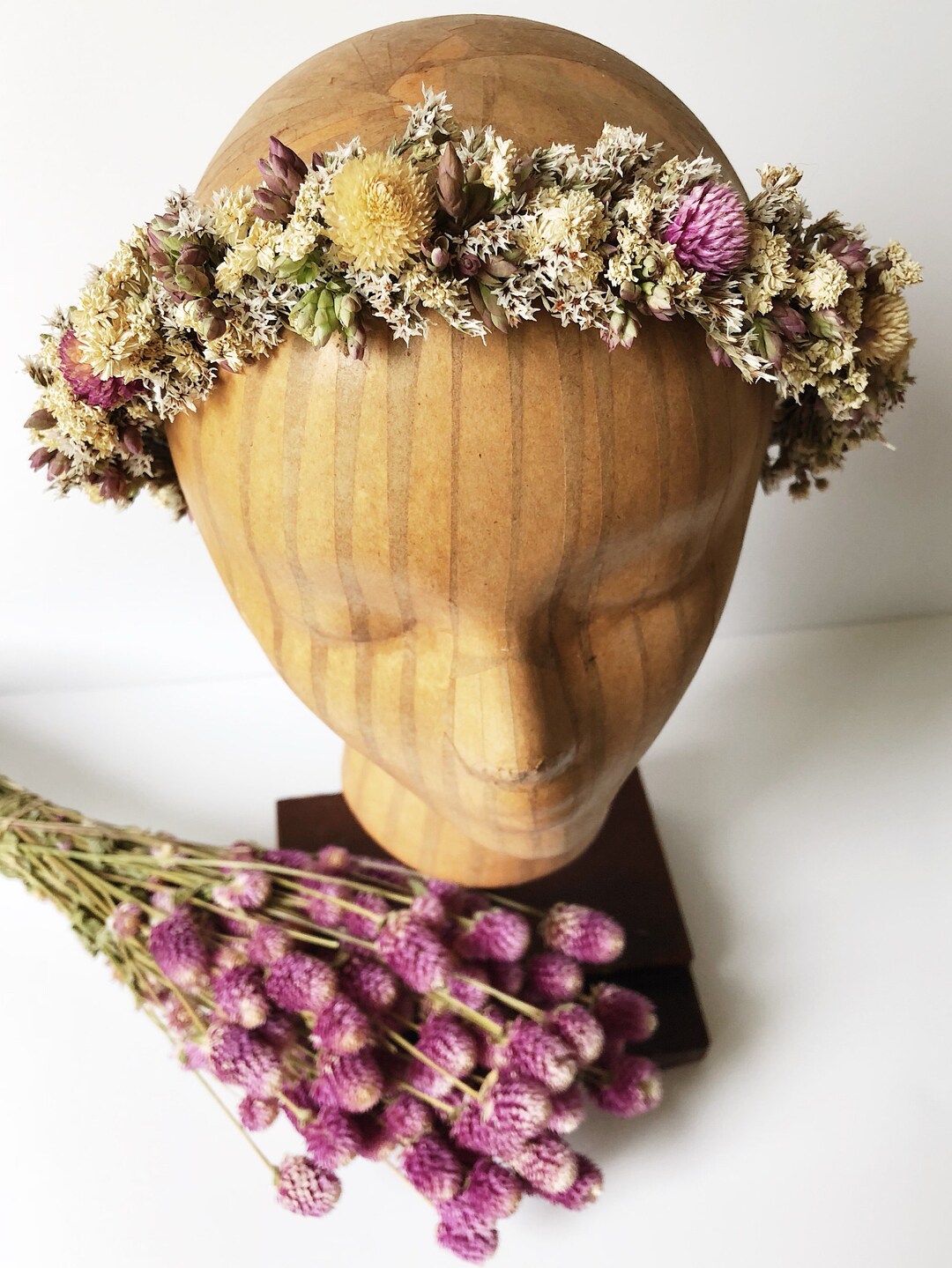 Purple Mist Flower Crown // Dried Flowers // Headpiece - Etsy