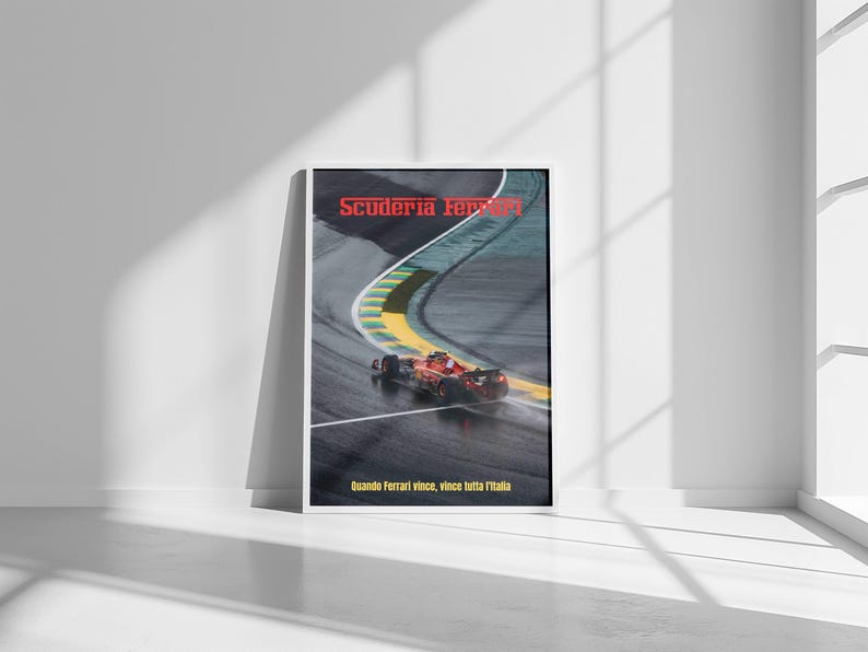 Scuderia Ferrari Poster | Formula 1 Decor | Home Decor Wall Art | F1 ...