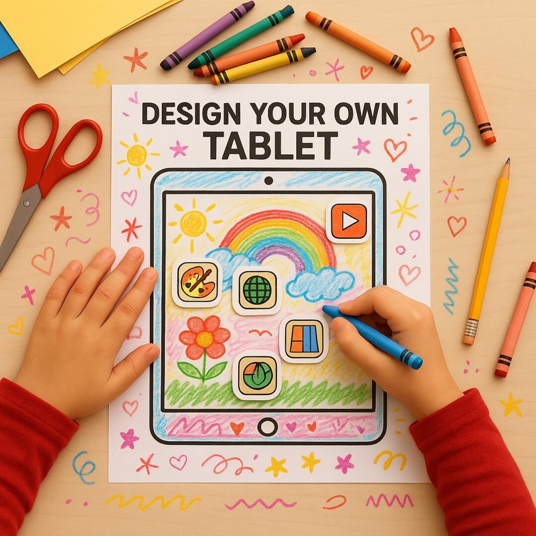 Design Your Own Tablet Printable Kit – Tech Craft for Kids, Cut & Paste ...