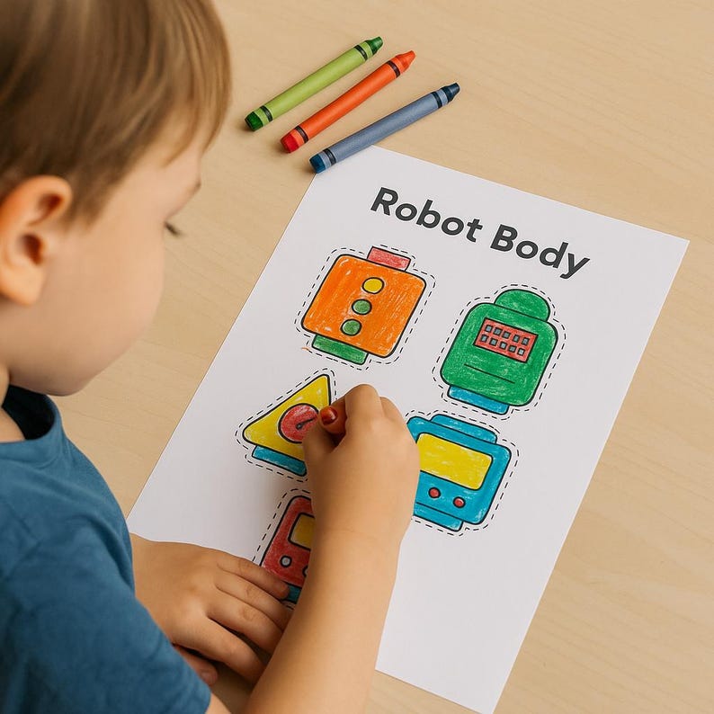 Build-a-bot Printable Craft for Kids – Cut & Paste STEM Activity - Etsy ...