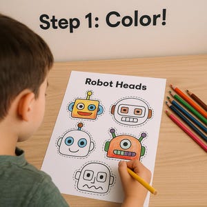 Build-a-bot Printable Craft for Kids – Cut & Paste STEM Activity - Etsy