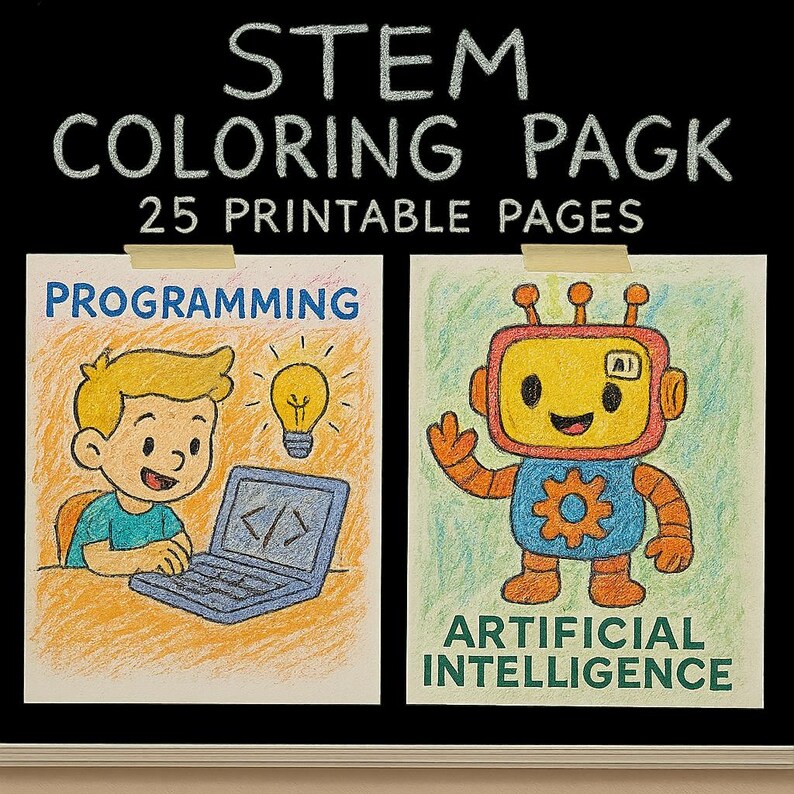 25 STEM Coloring Pages for Kids – Printable Coding & Computer Science ...
