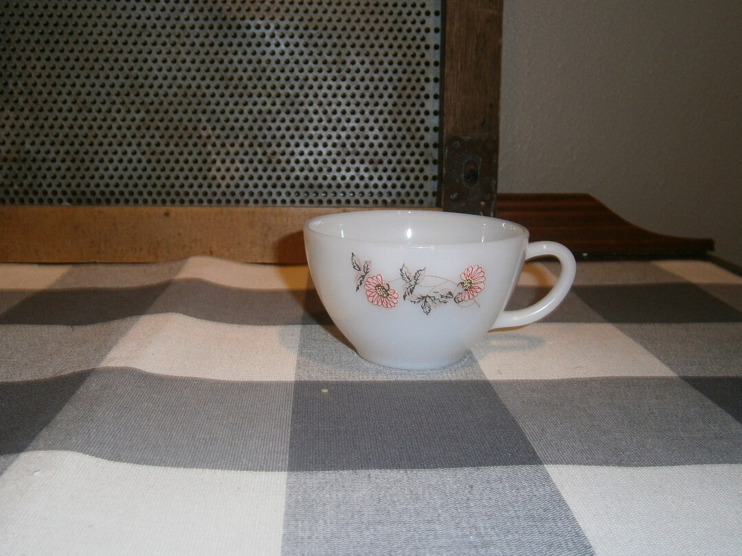 Vintage Fire King Coffee Cup Fleurette - Etsy