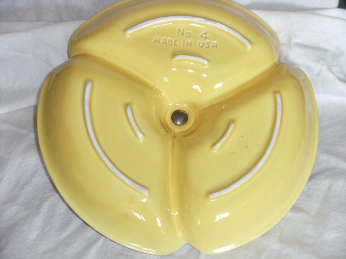 Vintage Yellow Divided Dish - Etsy