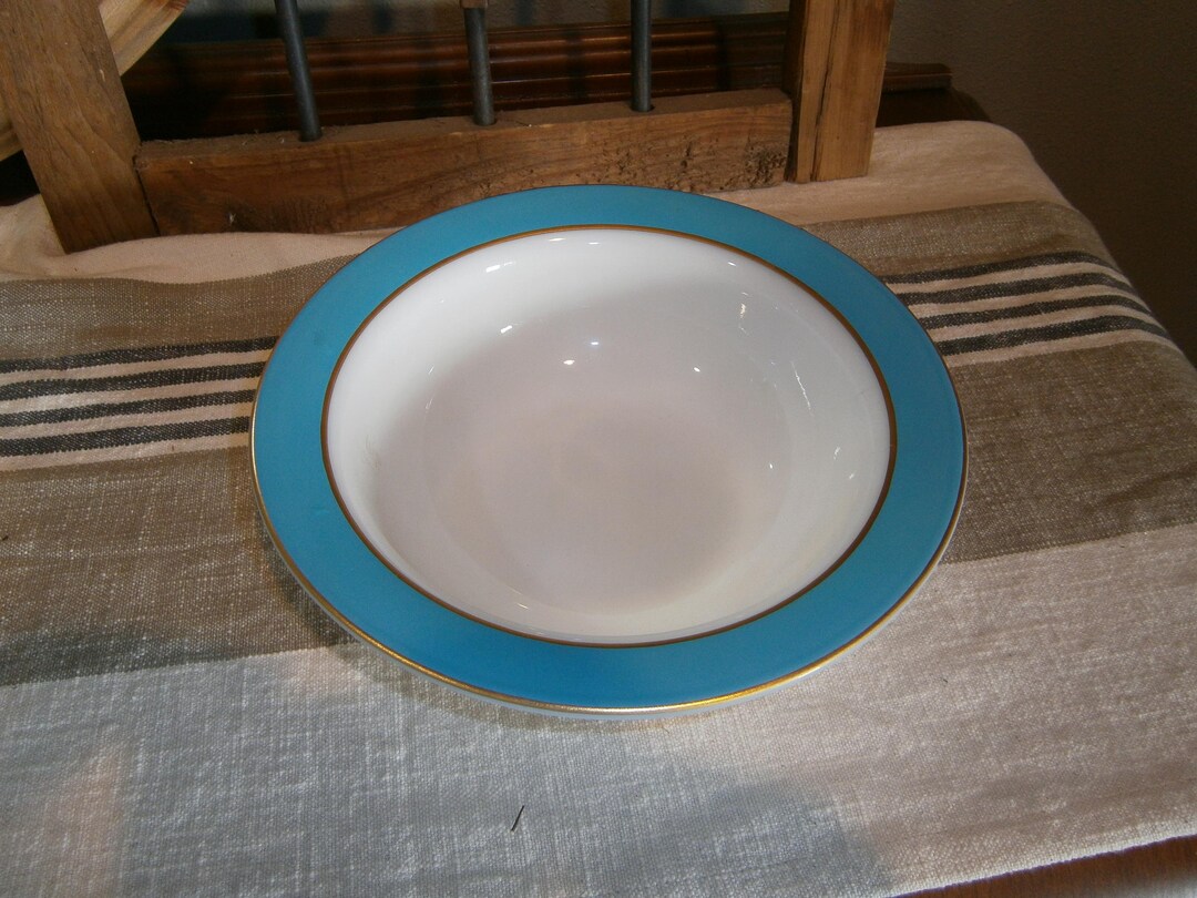 Vintage Pyrex Aqua Band Serving Bowl - Etsy