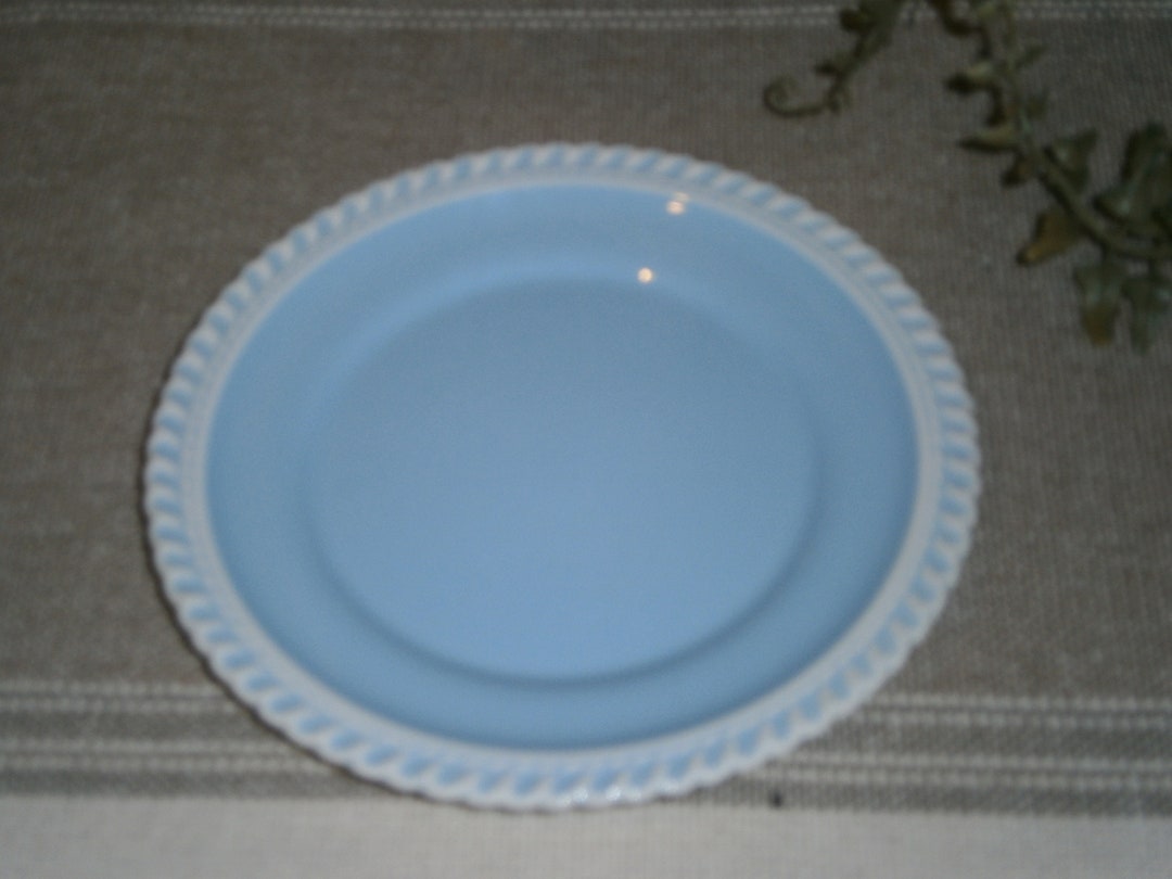 Vintage Blue Harkerware Dessert Plate - Etsy