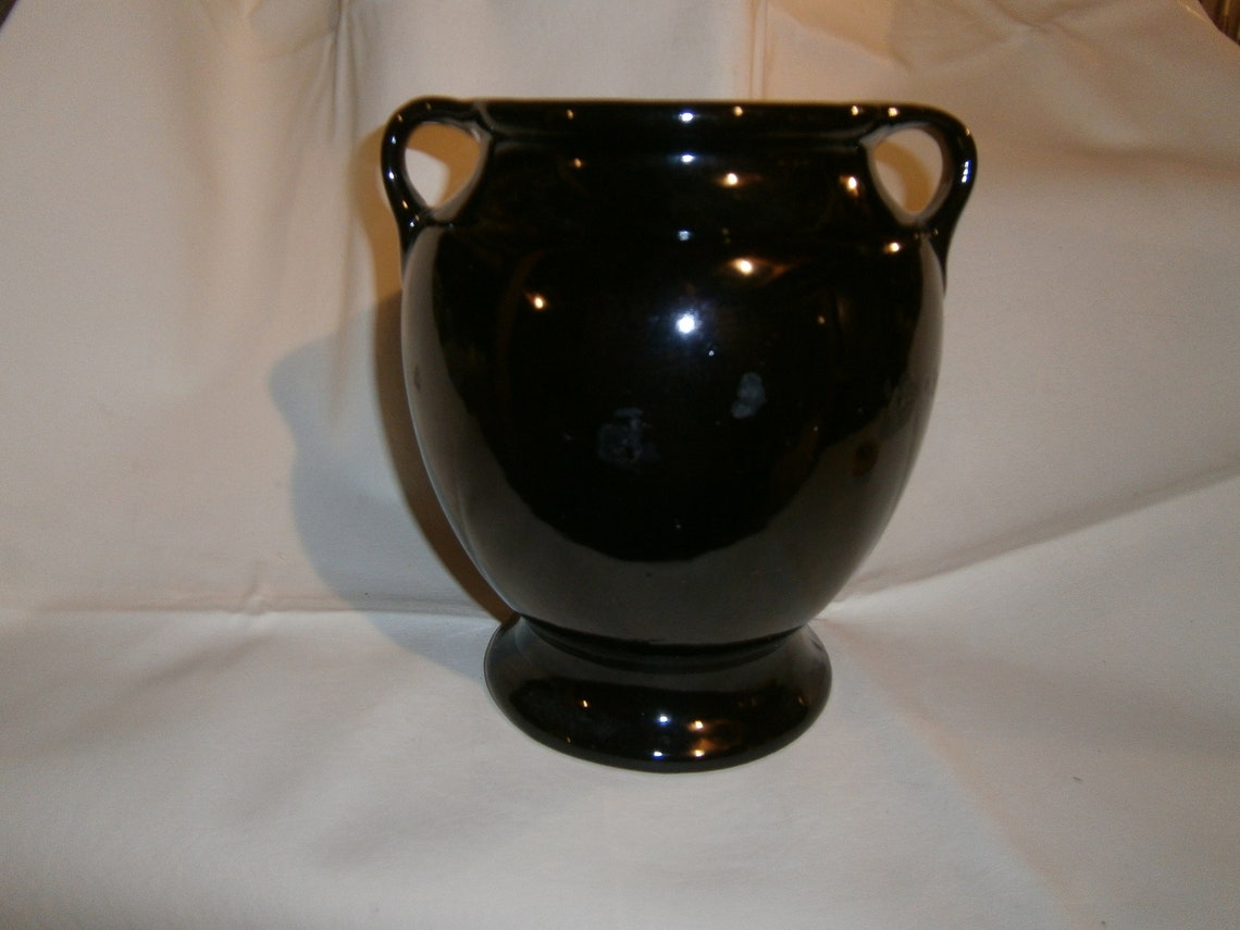 Vintage Black Stoneware Cookie Jar - Etsy