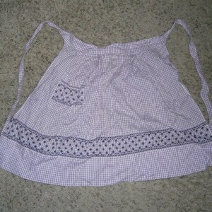 Vintage Gingham Check Chicken Scratch Apron Purple and White - Etsy