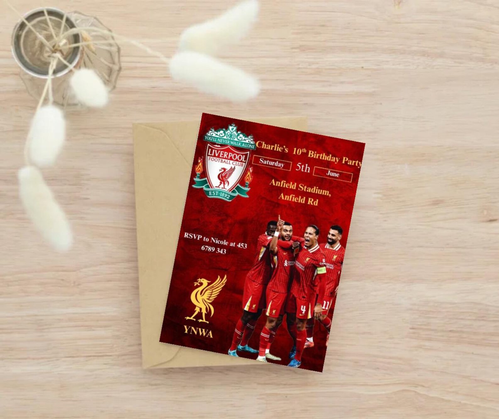 Liverpool FC Birthday Invitation | Editable Football Party Template ...
