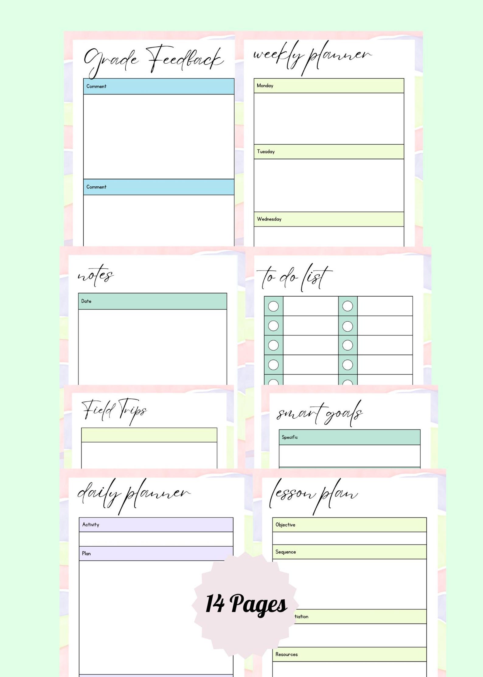 2024-2025 Elementary Teacher Planner – Printable Lesson Plans, Student ...
