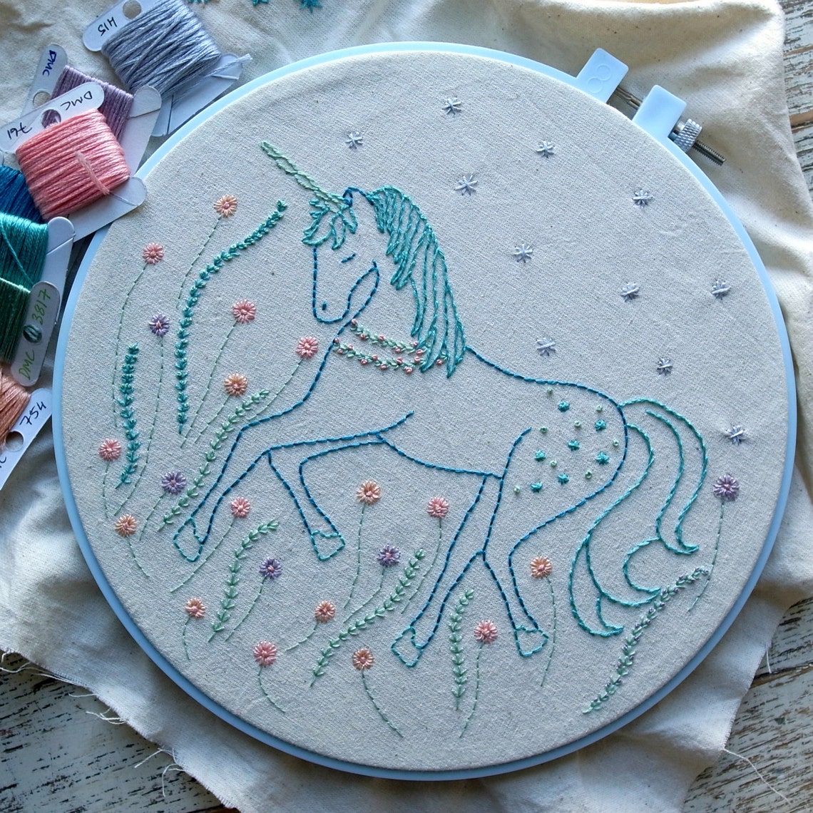 Unicorn hand embroidery pattern pdf | Etsy
