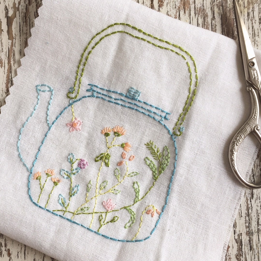 Tea Time Hand Embroidery Pattern - Etsy Canada