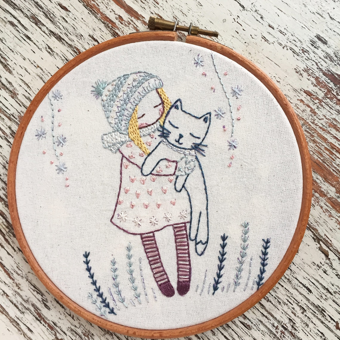 Kitty Hand Embroidery Pattern PDF - Etsy