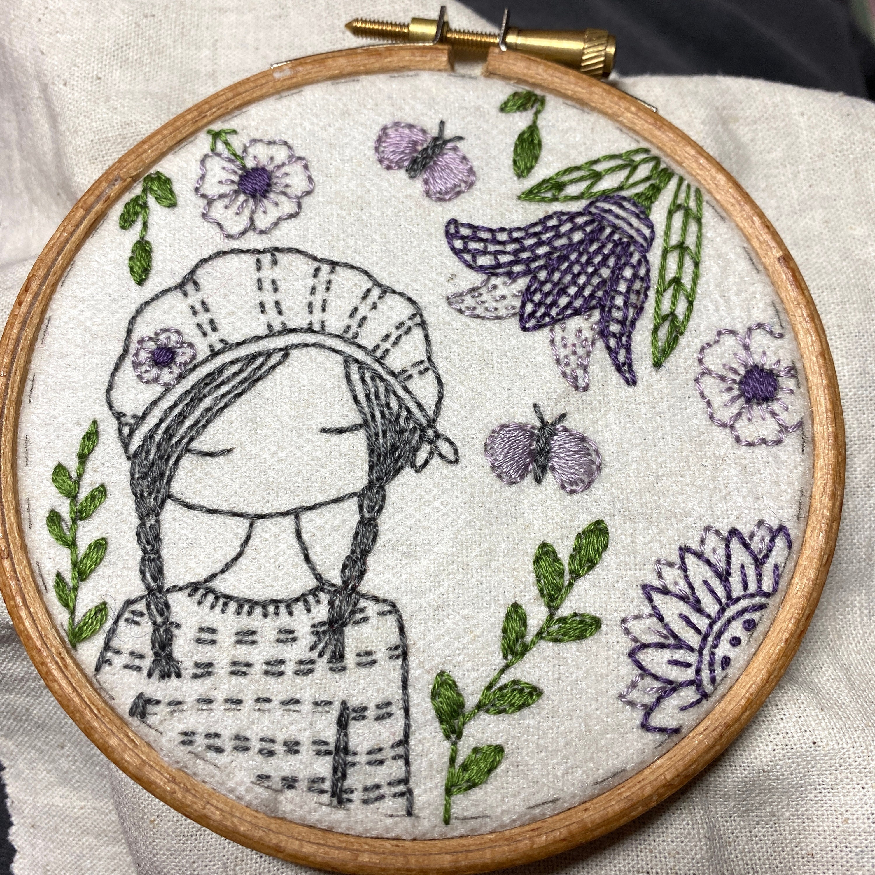 Flower Girl Hand Embroidery Pattern Pdf Download | Etsy