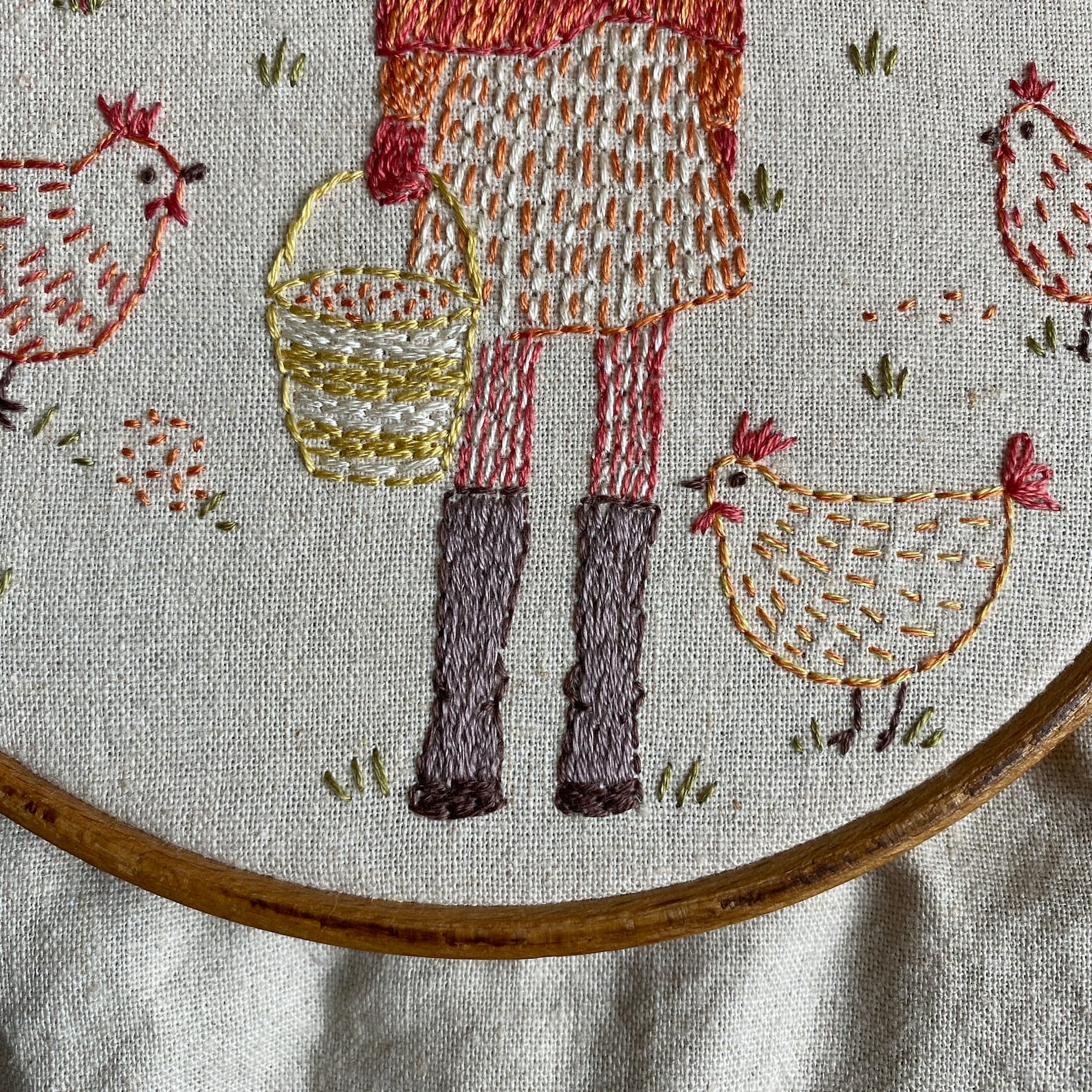 Feeding the Chickens Hand Embroidery Pattern PDF - Etsy