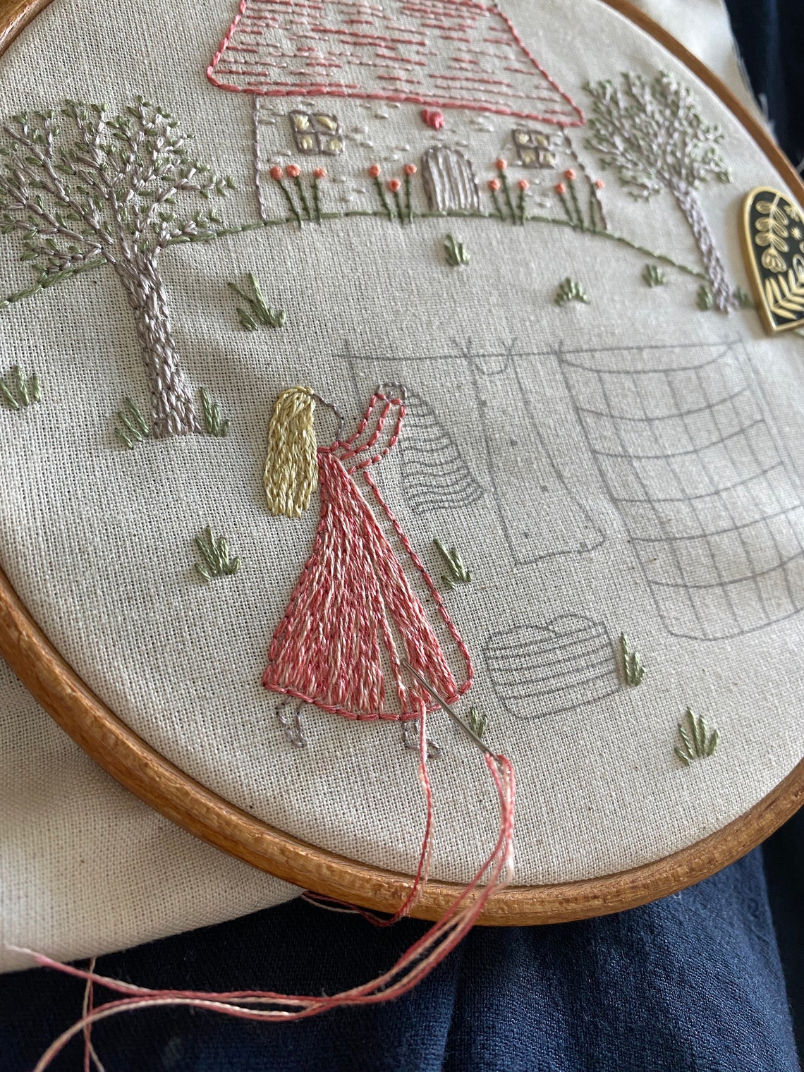Little House Simple Embroidery Panel - Etsy