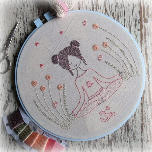 Craft Supplies & Tools Embroidery Easy embroidery pattern Girl ...