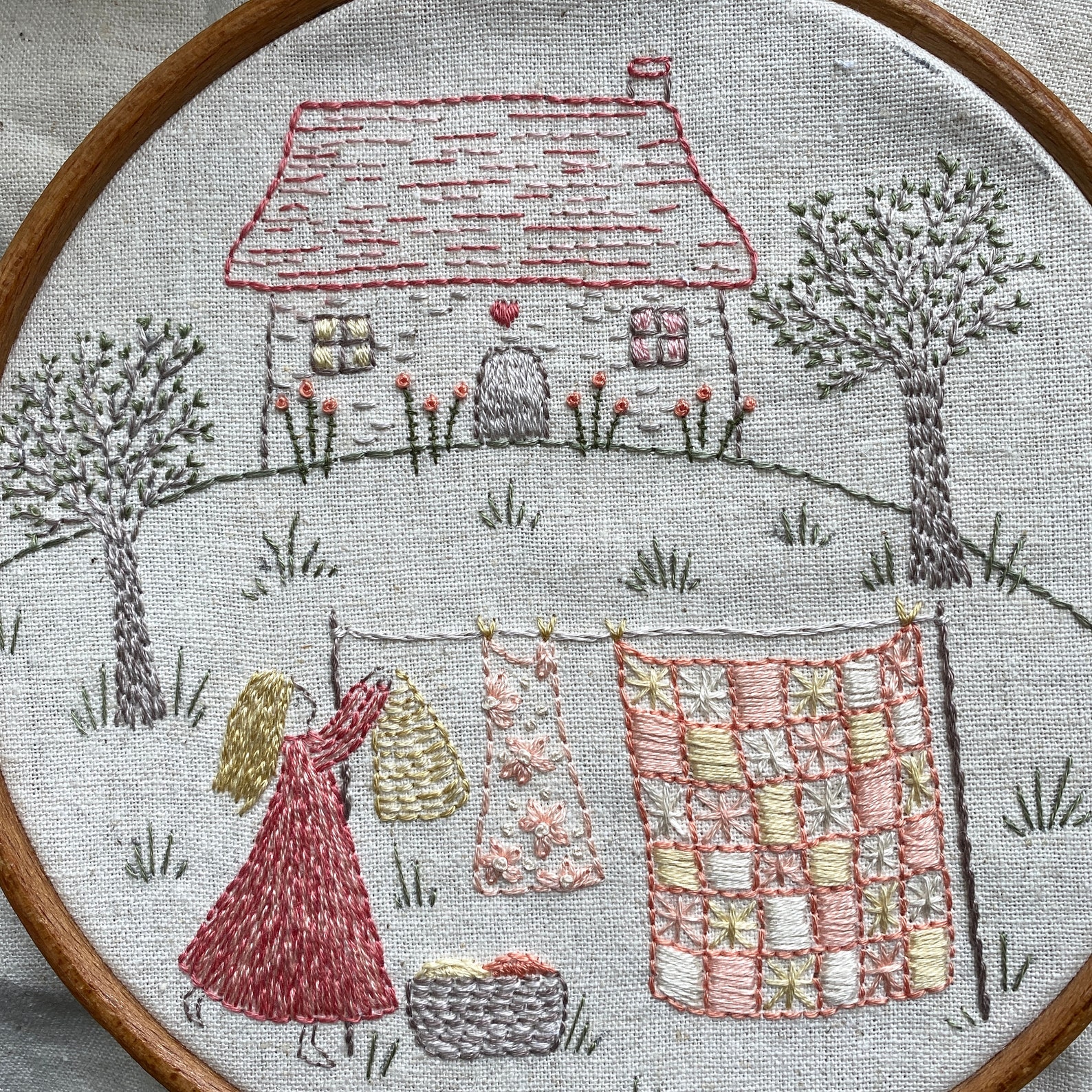 Little House Simple Embroidery Panel - Etsy