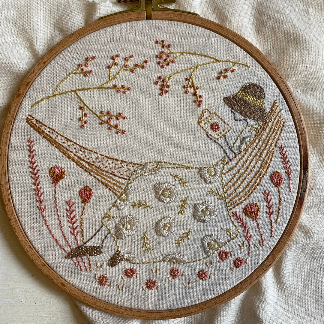 Lilipopo Lazy Day Embroidery Panel - Etsy