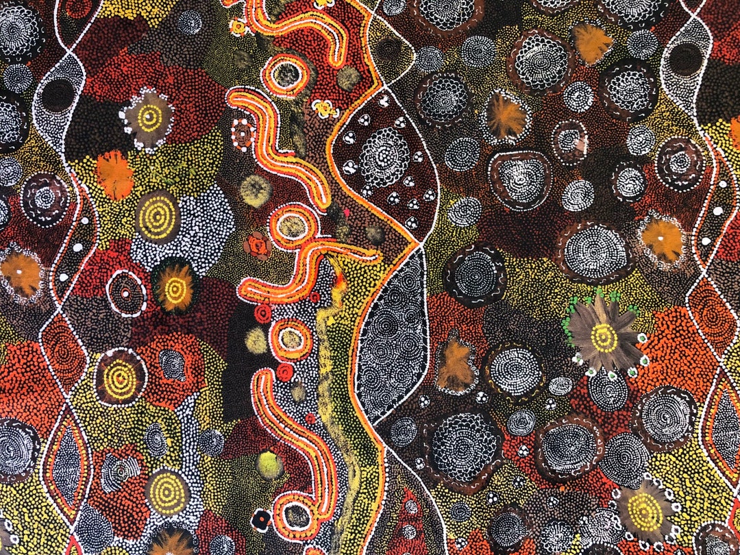 Australian Fabric--aboriginal Fabric--aboriginal Art--cotton Fabric ...