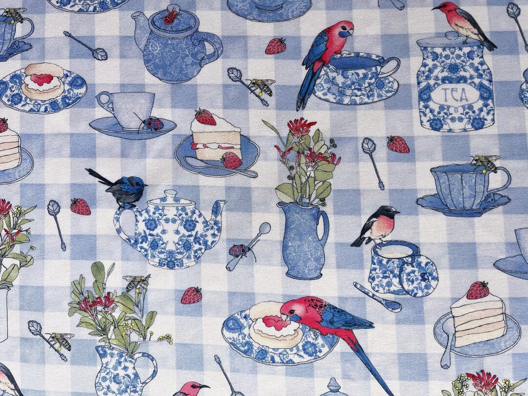 The Scenic Route Fabric by Victoria Mcgrane: Australian Birds & Teatime ...