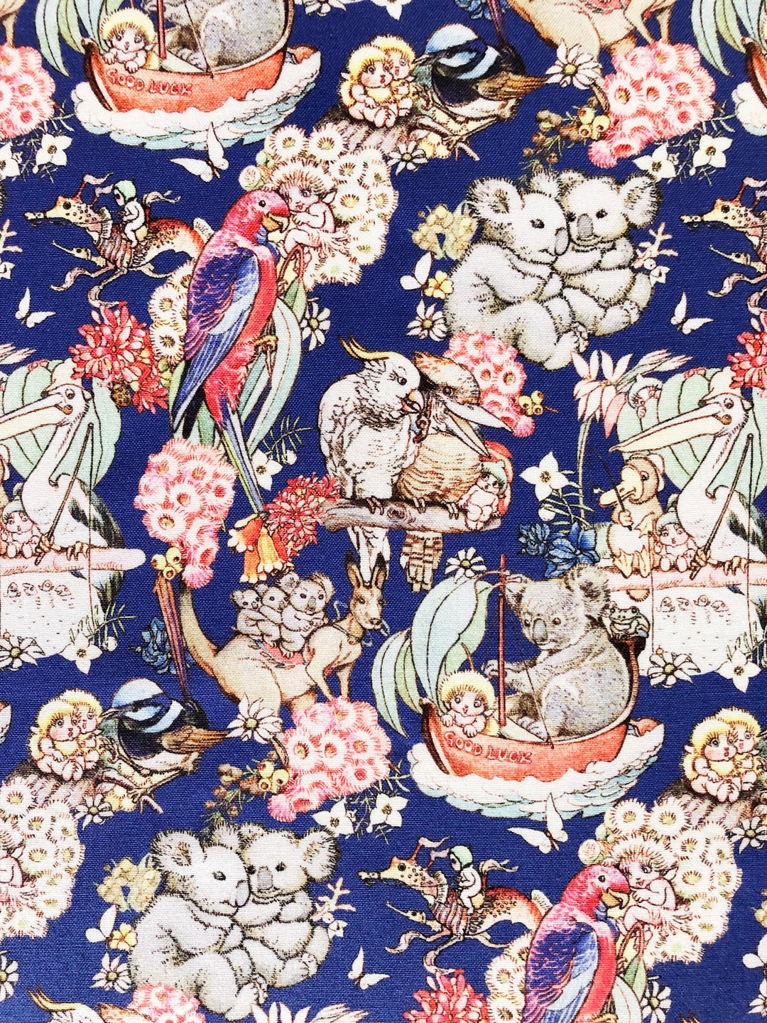 May Gibbs Gumnut Babies Australian Animals Cotton Fabric: Koala ...