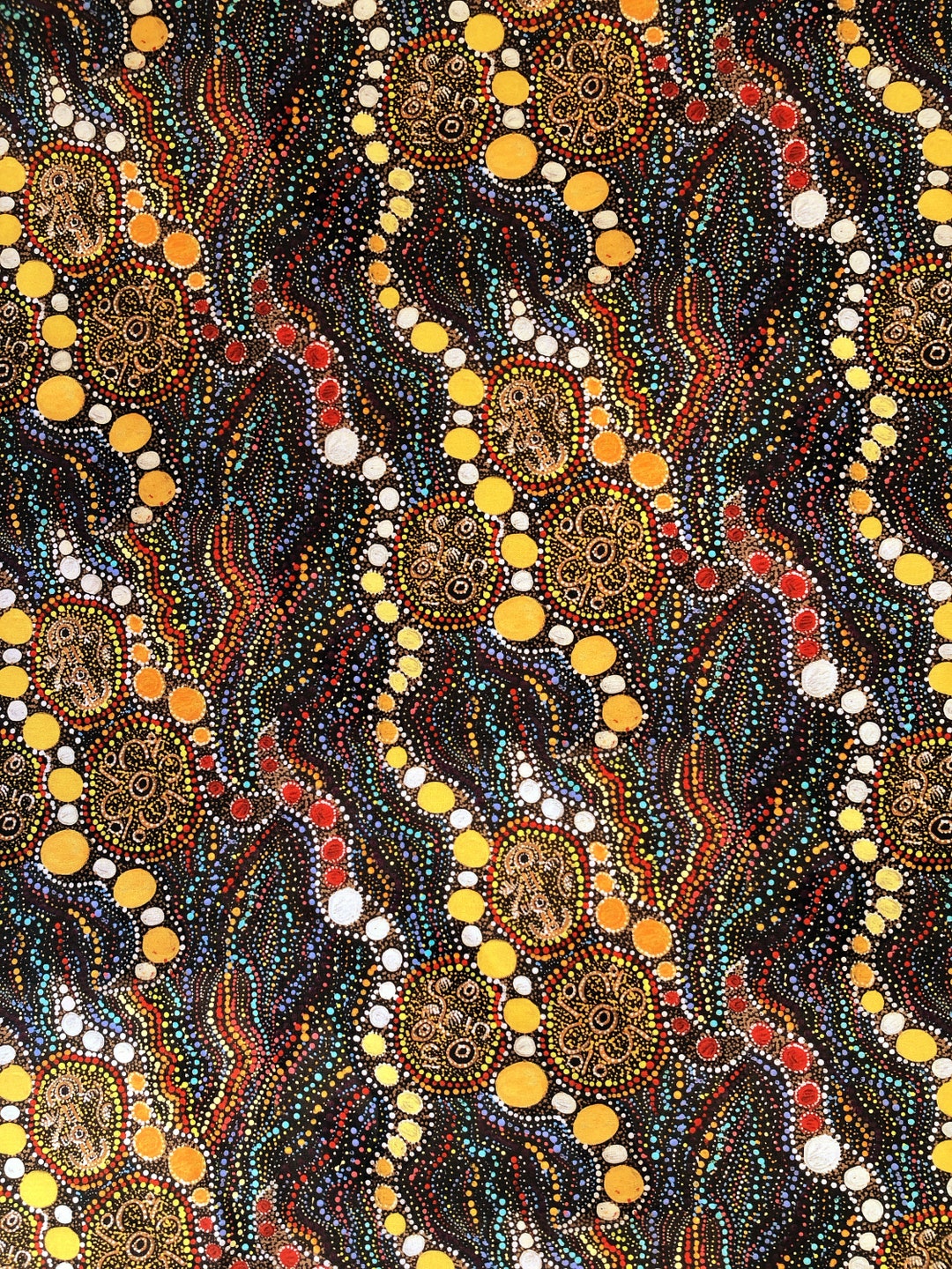Ruth Nungarrayi Spencer Goanna Dreaming Aboriginal Fabric by the Yard ...
