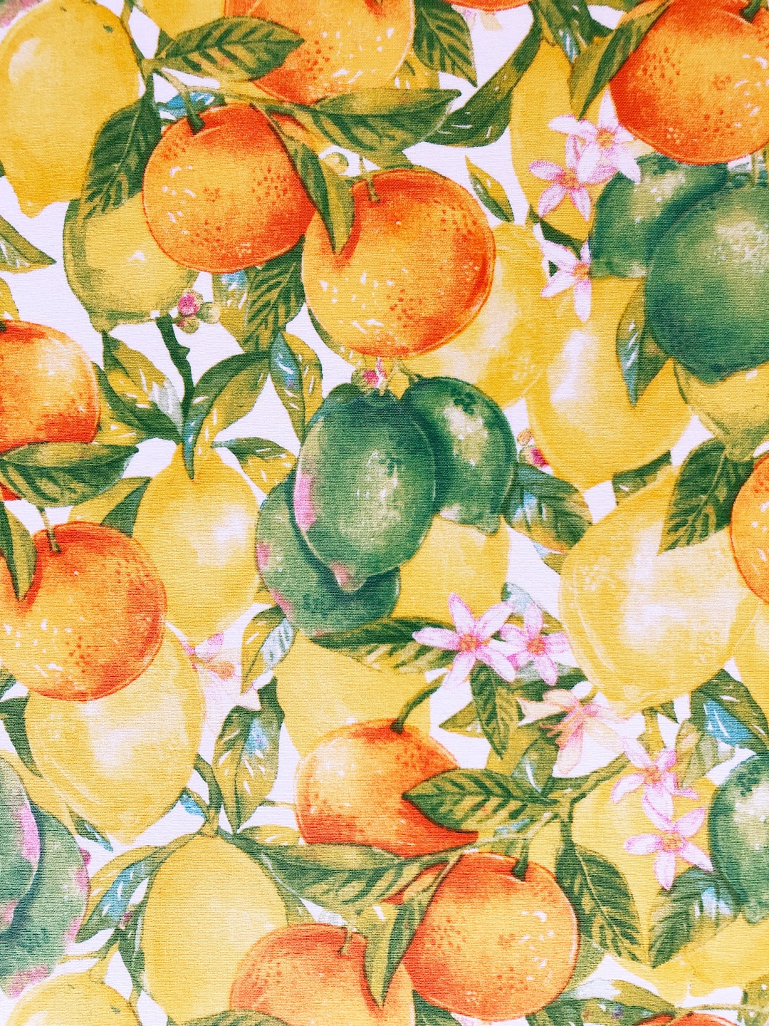 Orange Lemon & Lime Tropical Pineapple Fruit Quilting Cotton Fabric by ...