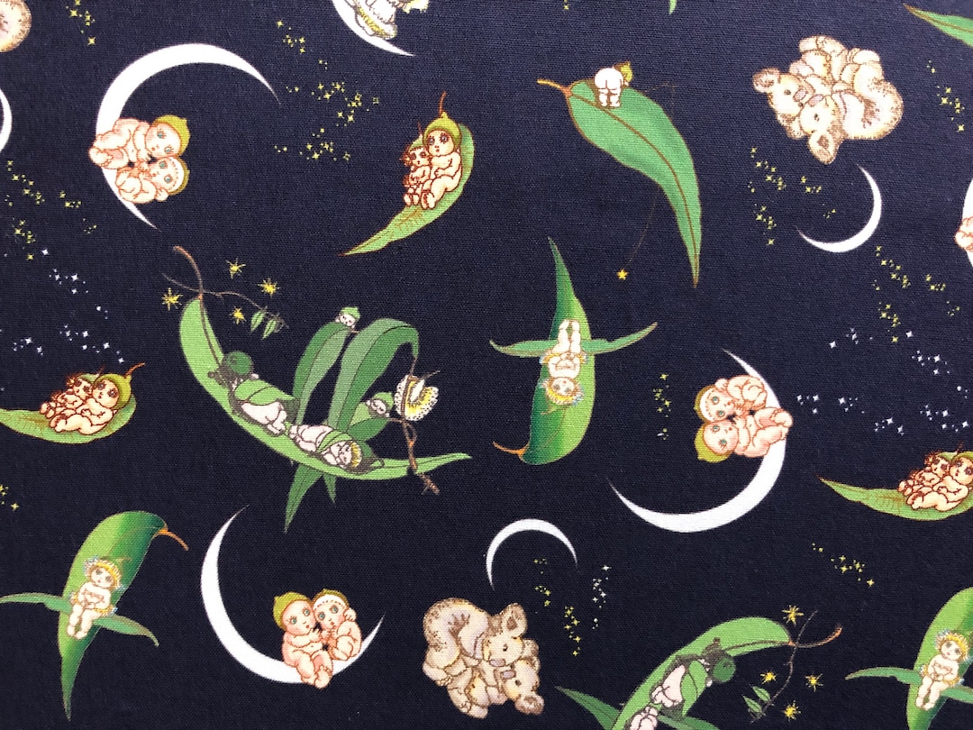 May Gibbs Gumnut Babies and Eucalyptus Leaves and Koala & Moon Navy ...