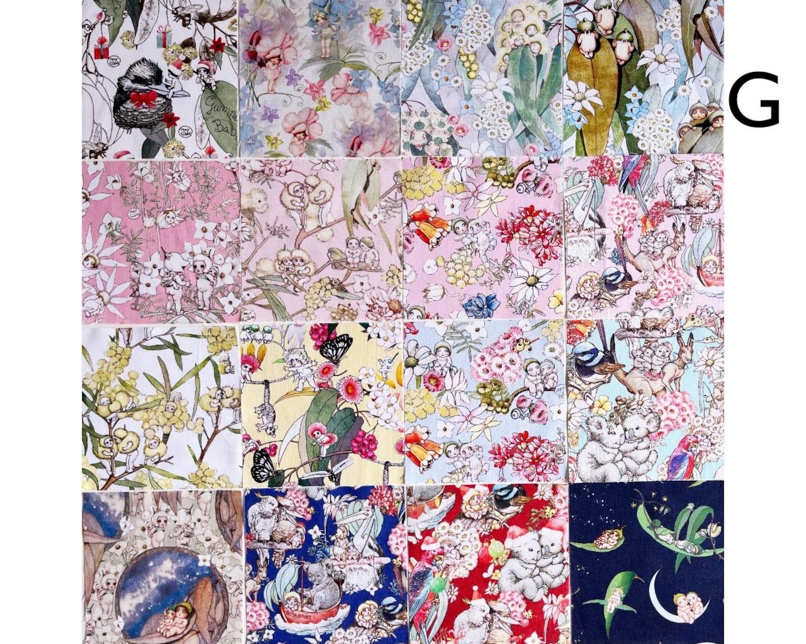 May Gibbs Gumnut Babies Australian Animals Cotton Fabric: Koala ...