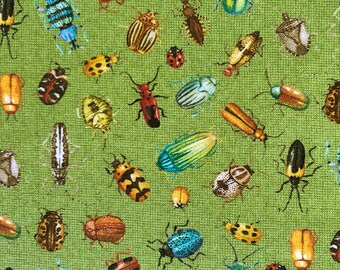 Bugs Fabric Beauty Underfoot by Down River Homegoods Green Nature ...