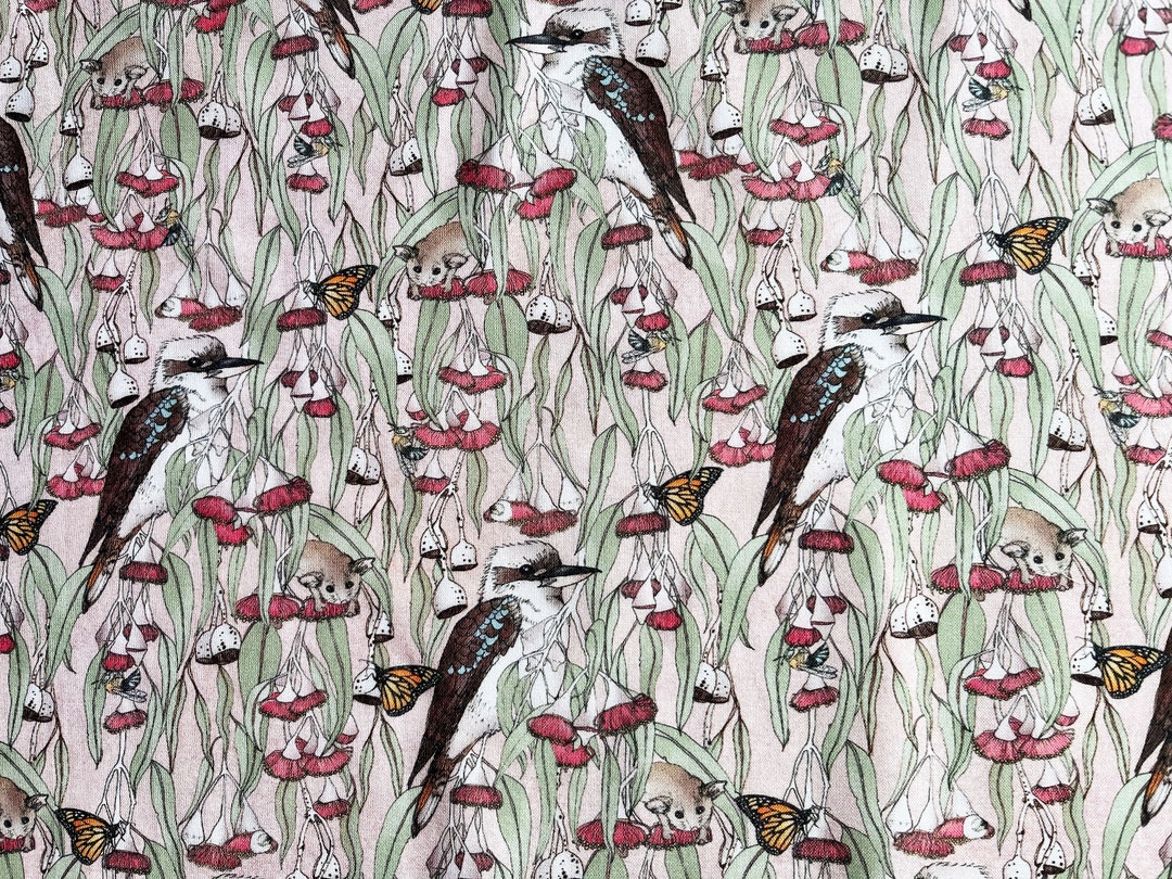 The Scenic Route Fabric by Victoria Mcgrane: Pink Kookaburra ...