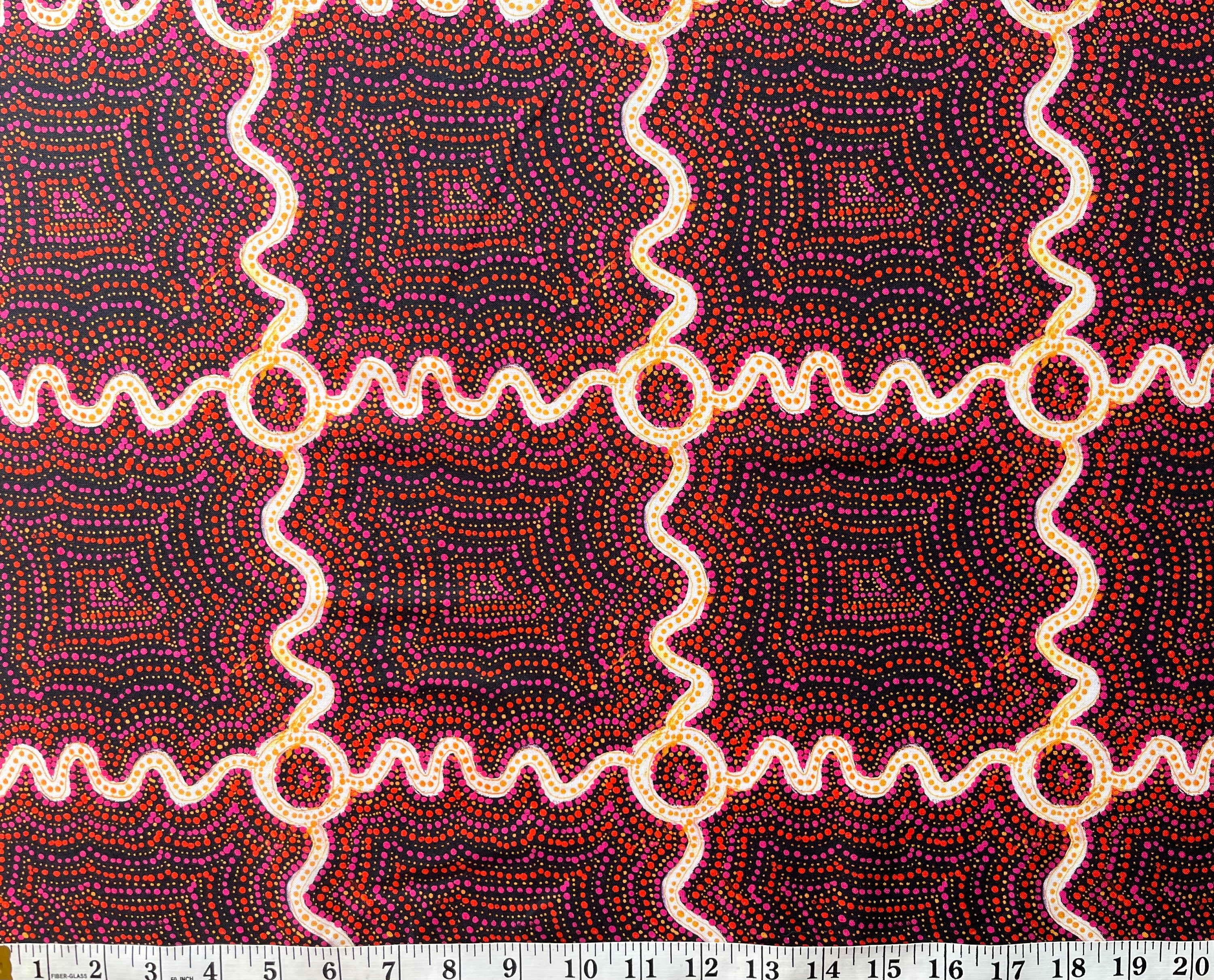 Aboriginal Dot Art Fabric - Bush Tomato Dreaming by Teranie Williams ...