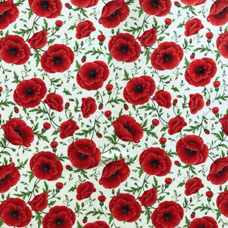 Poppy Fabric - Etsy