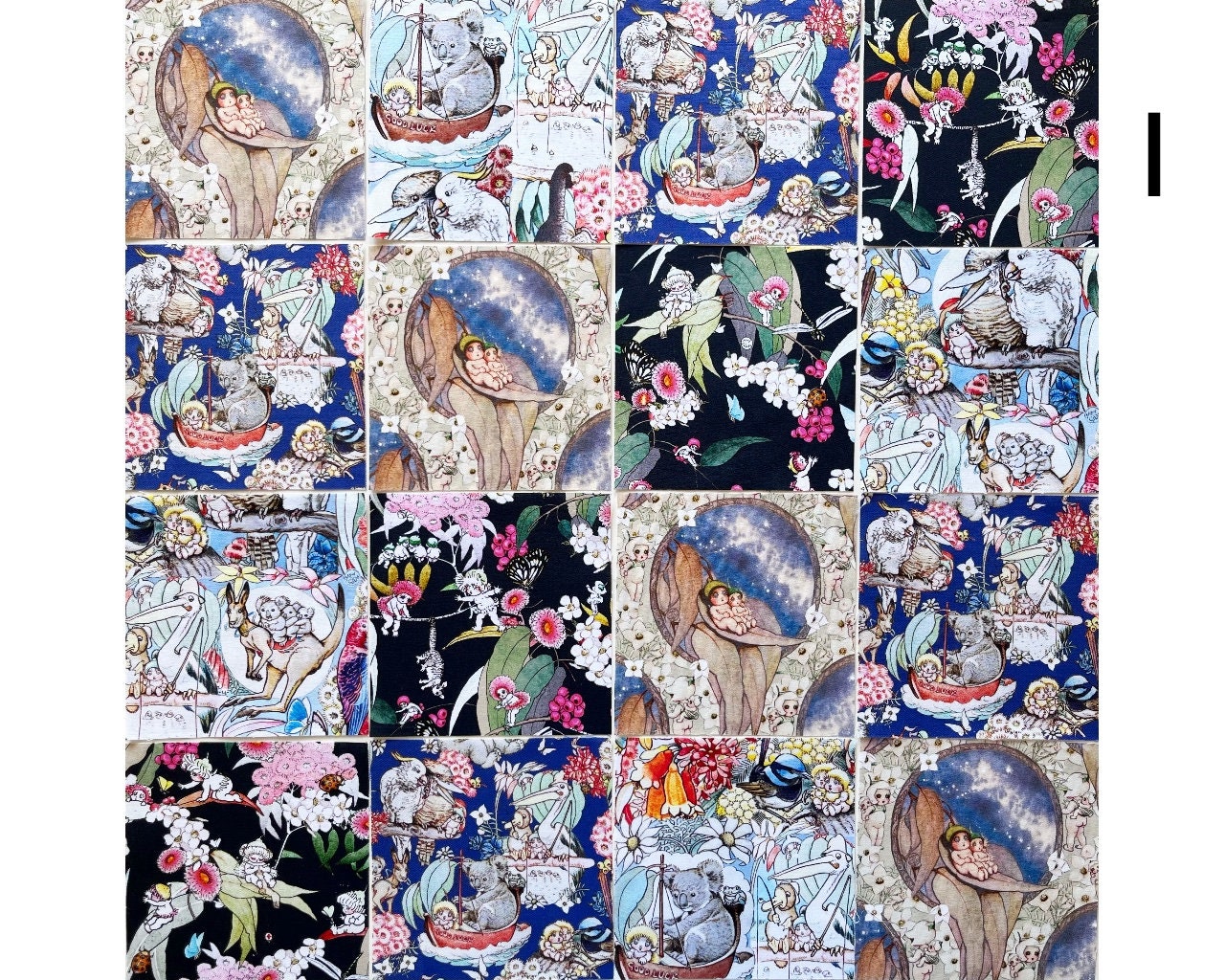 May Gibbs Gumnut Babies Australian Animals Cotton Fabric: Koala ...