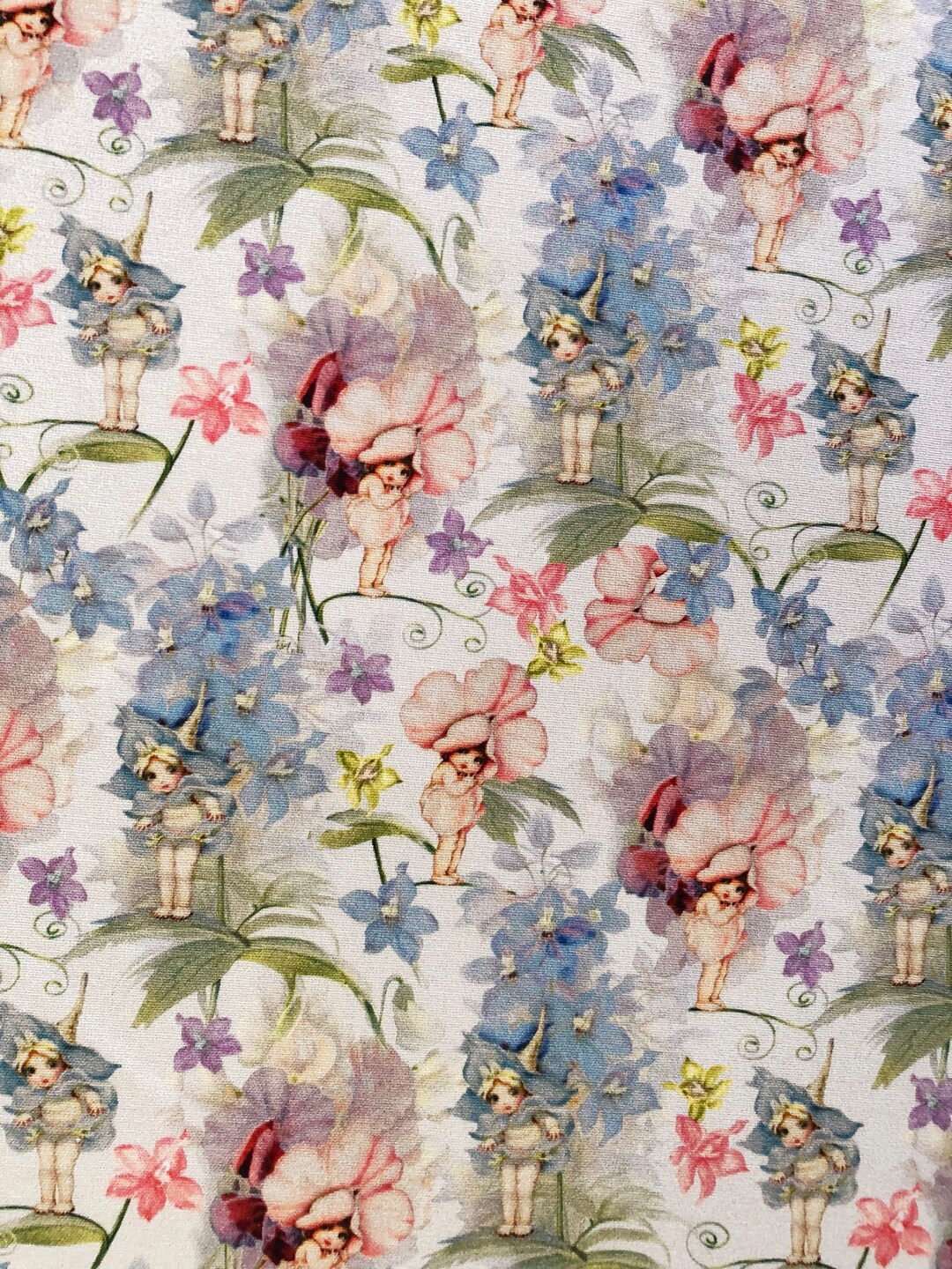 May Gibbs Gumnut Babies Fabric: Flower Fairies Organic Cotton, Quilting ...