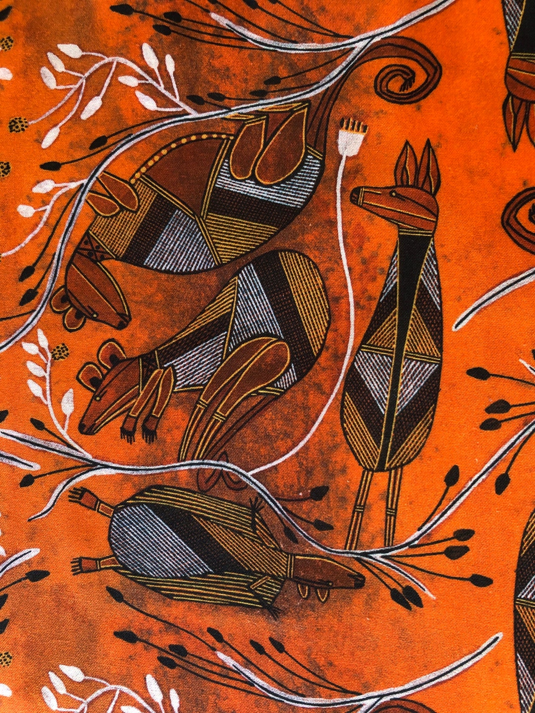 Aboriginal Possum Print Cotton Fabric - Australian Native Art - Etsy